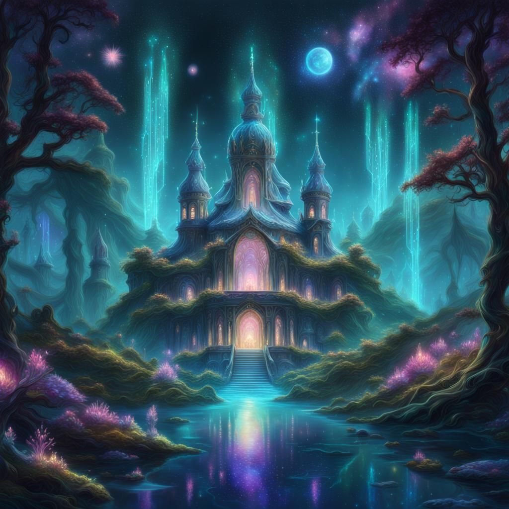 Fantasy house in a nebula - AI Generated Artwork - NightCafe Creator