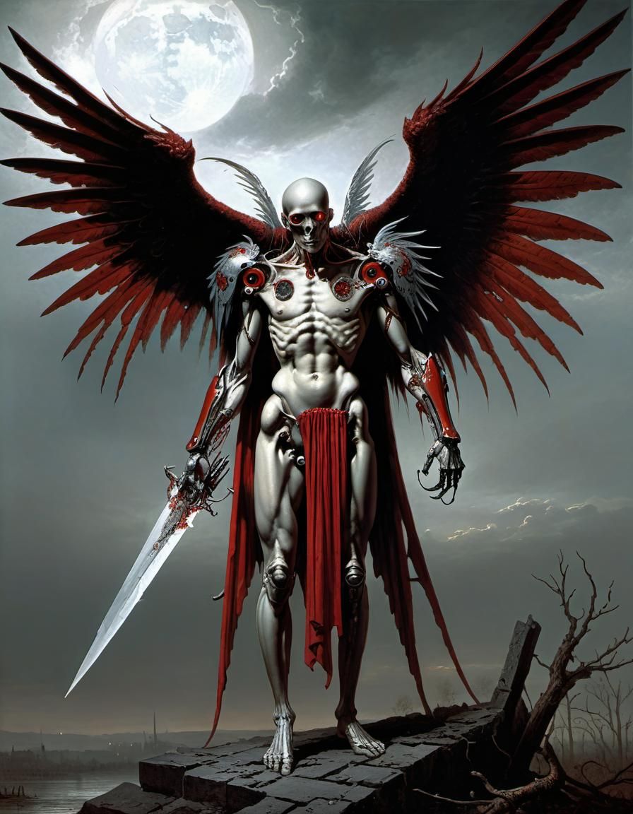 Crimson Angel - AI Generated Artwork - NightCafe Creator