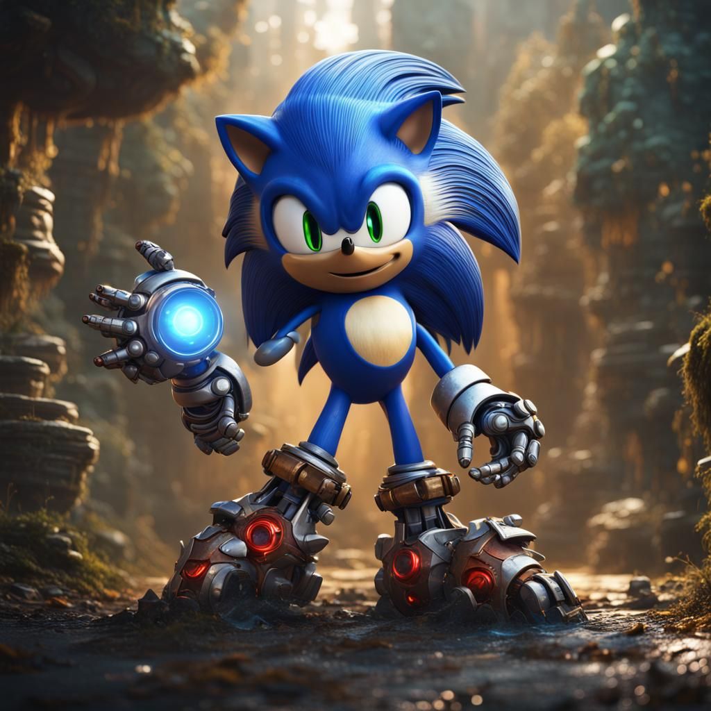 robot sonic the hedgehog - AI Generated Artwork - NightCafe Creator