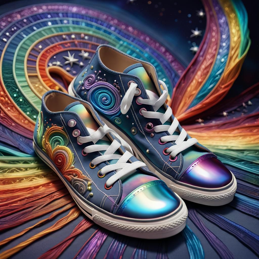 Embroidered Sneakers - AI Generated Artwork - NightCafe Creator