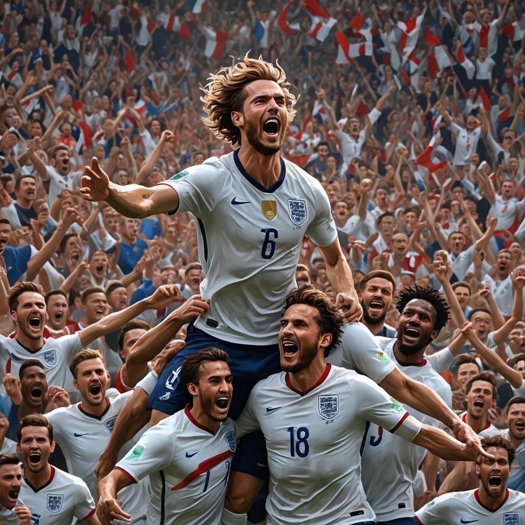 Shoring the winning goal at the football world cup for England - AI ...