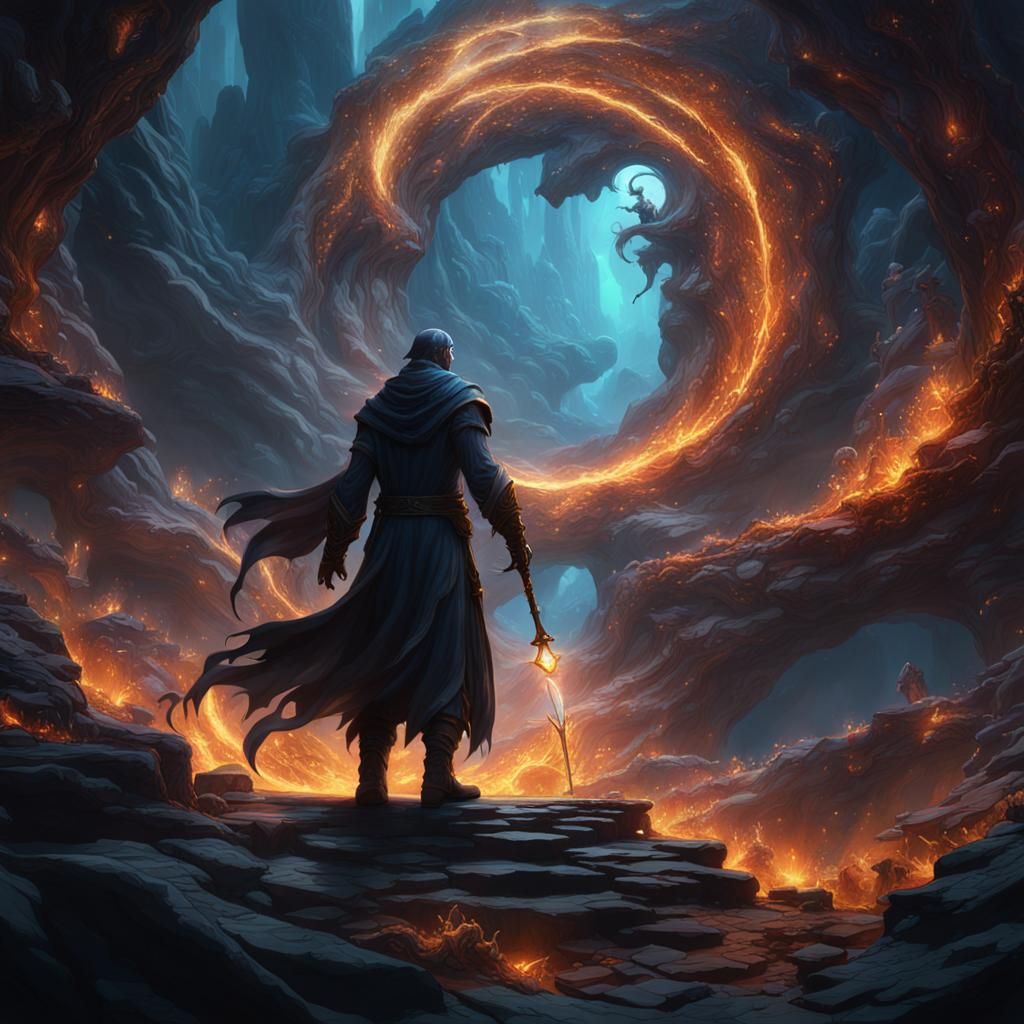 Shadow Mage in The Abyss - AI Generated Artwork - NightCafe Creator