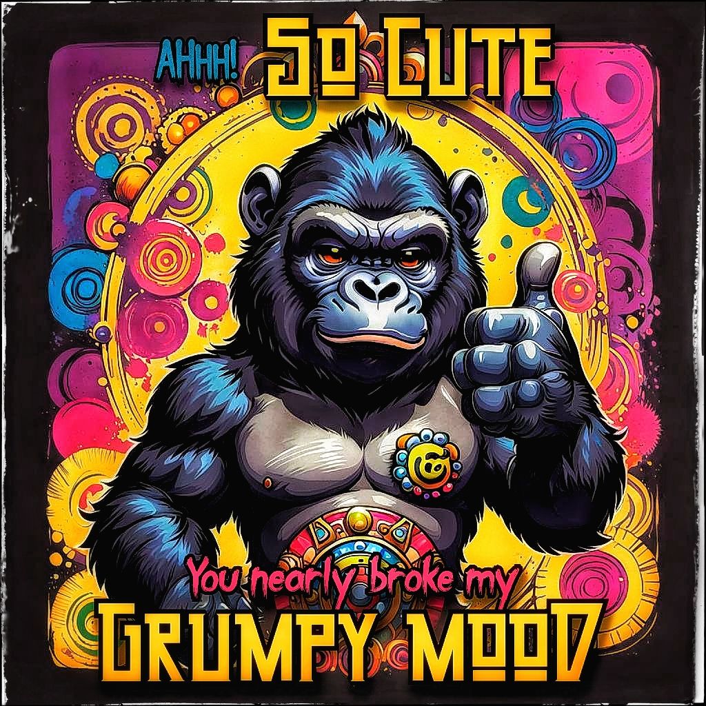 Grumpy Gorilla - So Cute - AI Generated Artwork - NightCafe Creator