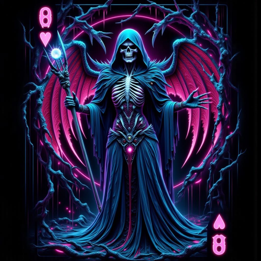 Gothic Vampire reaper Goddess emerging from playing Card ...