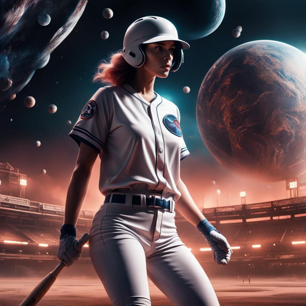 Interplanetary baseball game - AI Generated Artwork - NightCafe Creator