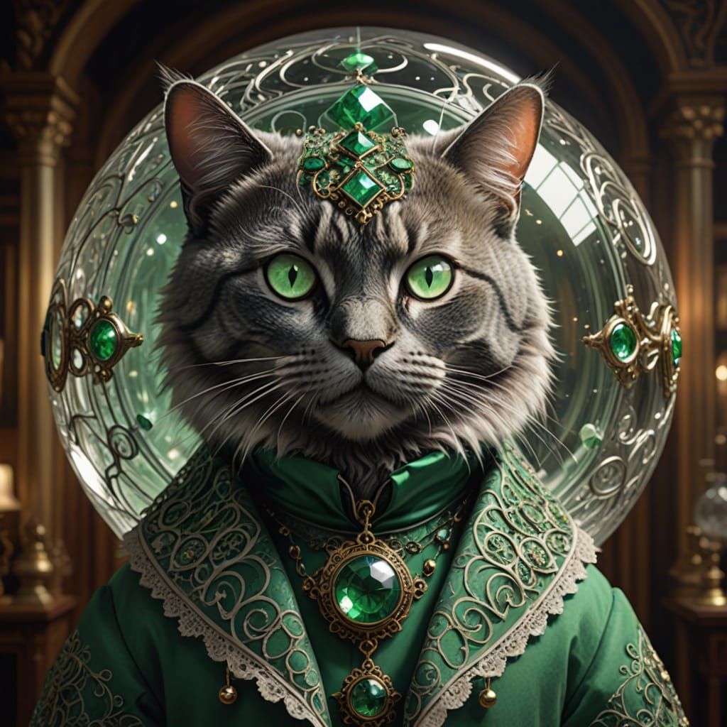 Whimsical Inventor Cat in Haitian-Inspired Lab Sce... - AI Art