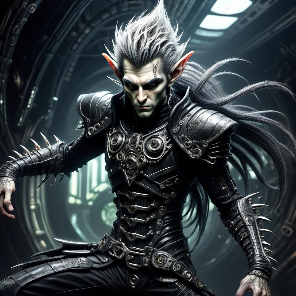 Biomech-punk Elf v2 - AI Generated Artwork - NightCafe Creator