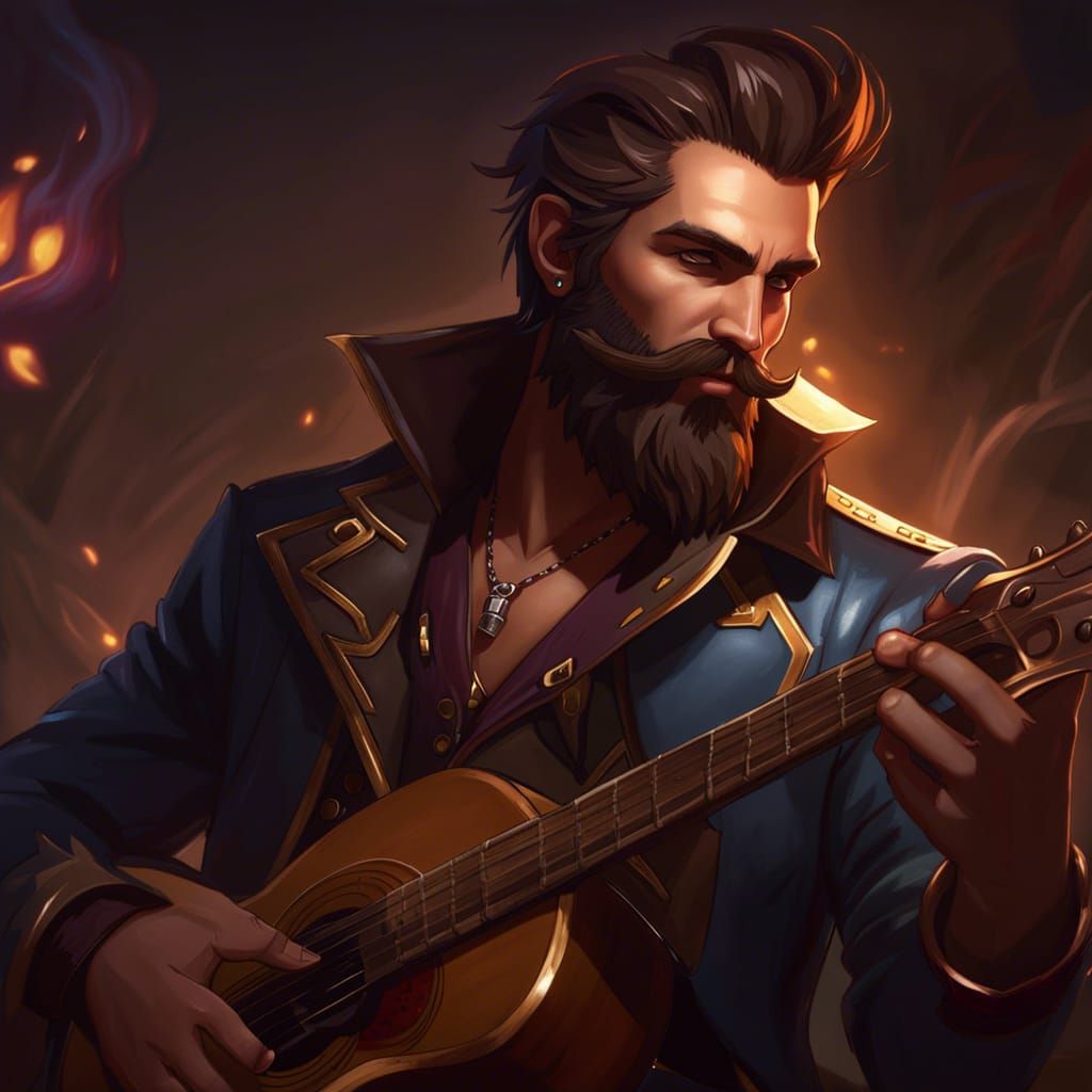 graves playing guitar - AI Generated Artwork - NightCafe Creator