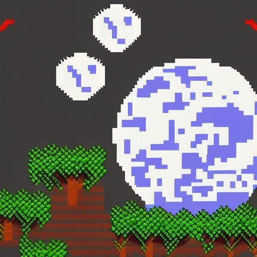 moon in pixel art 16 bits - AI Generated Artwork - NightCafe Creator