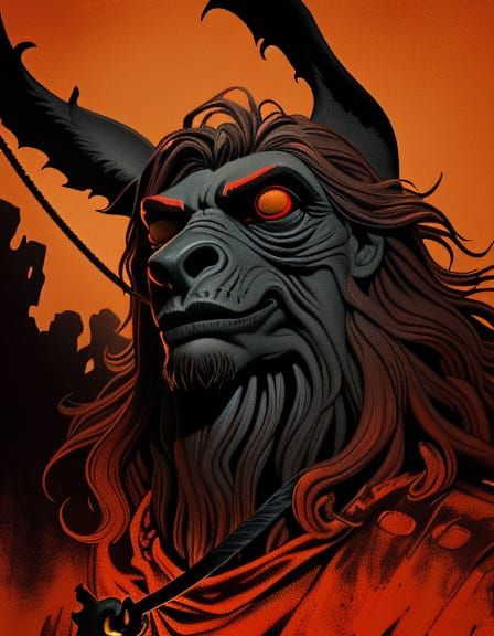 Eldritch Pet Jesus: A Gothic, Crimson-Hued Dark Fa... - AI Art