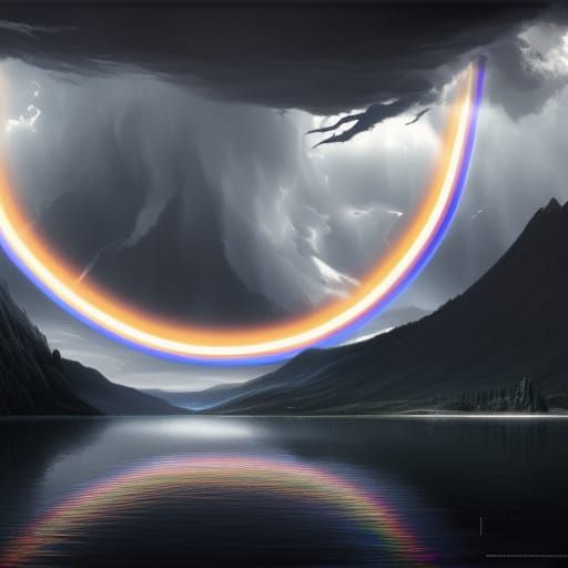 rainbow reflection - AI Generated Artwork - NightCafe Creator
