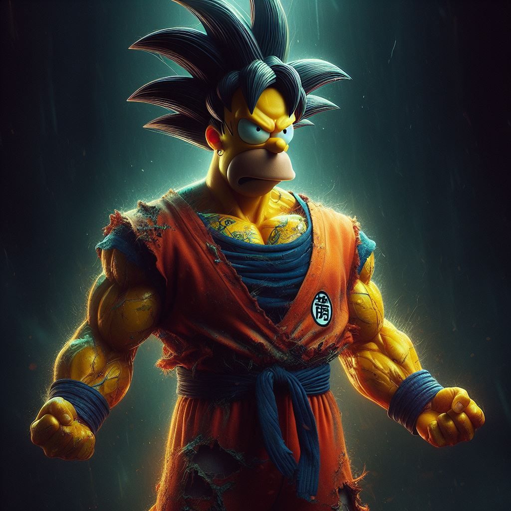 Homer as Goku - AI Generated Artwork - NightCafe Creator