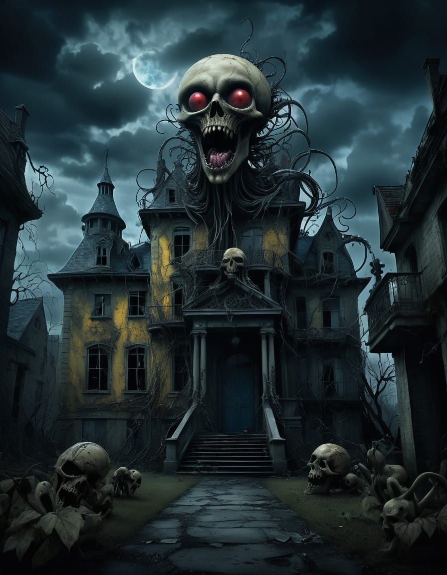 A colossal, twisted creature with the lower body of a zombie and the ...