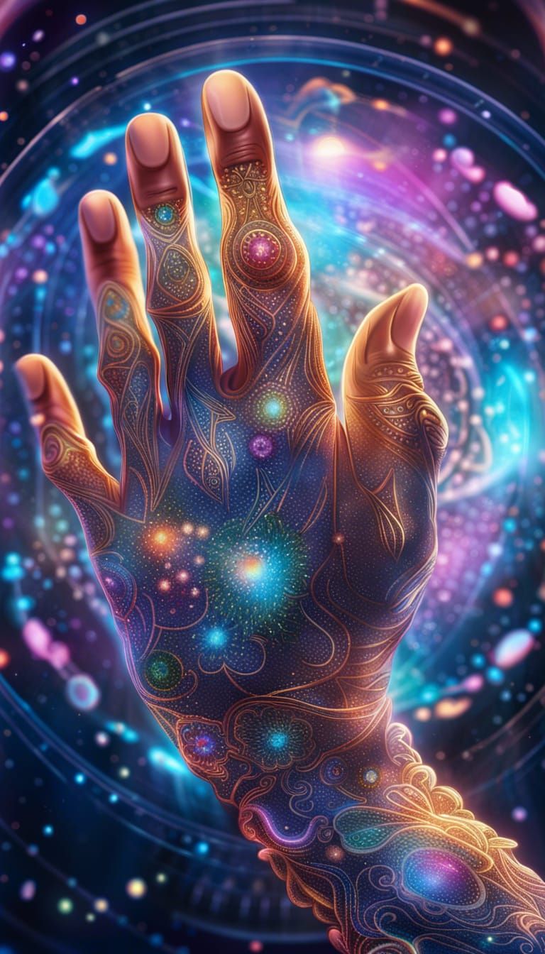 Cosmic High Five - AI Generated Artwork - NightCafe Creator