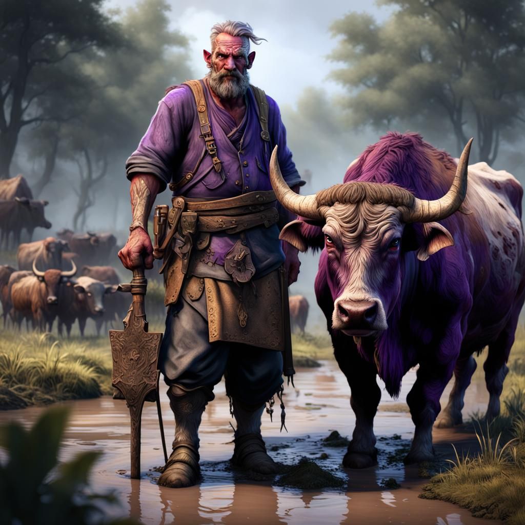 Purple ox - AI Generated Artwork - NightCafe Creator