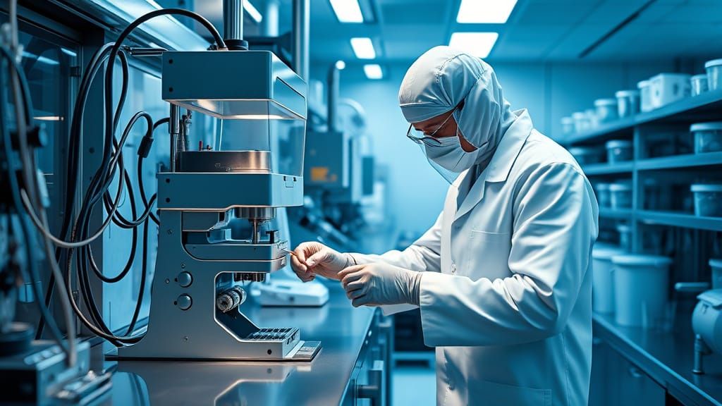 High-Tech Laboratory Scene in Industrial Chic Styl... - AI Art