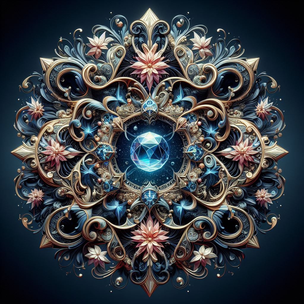 Diamond Floral Tendril Pattern - AI Generated Artwork - NightCafe Creator