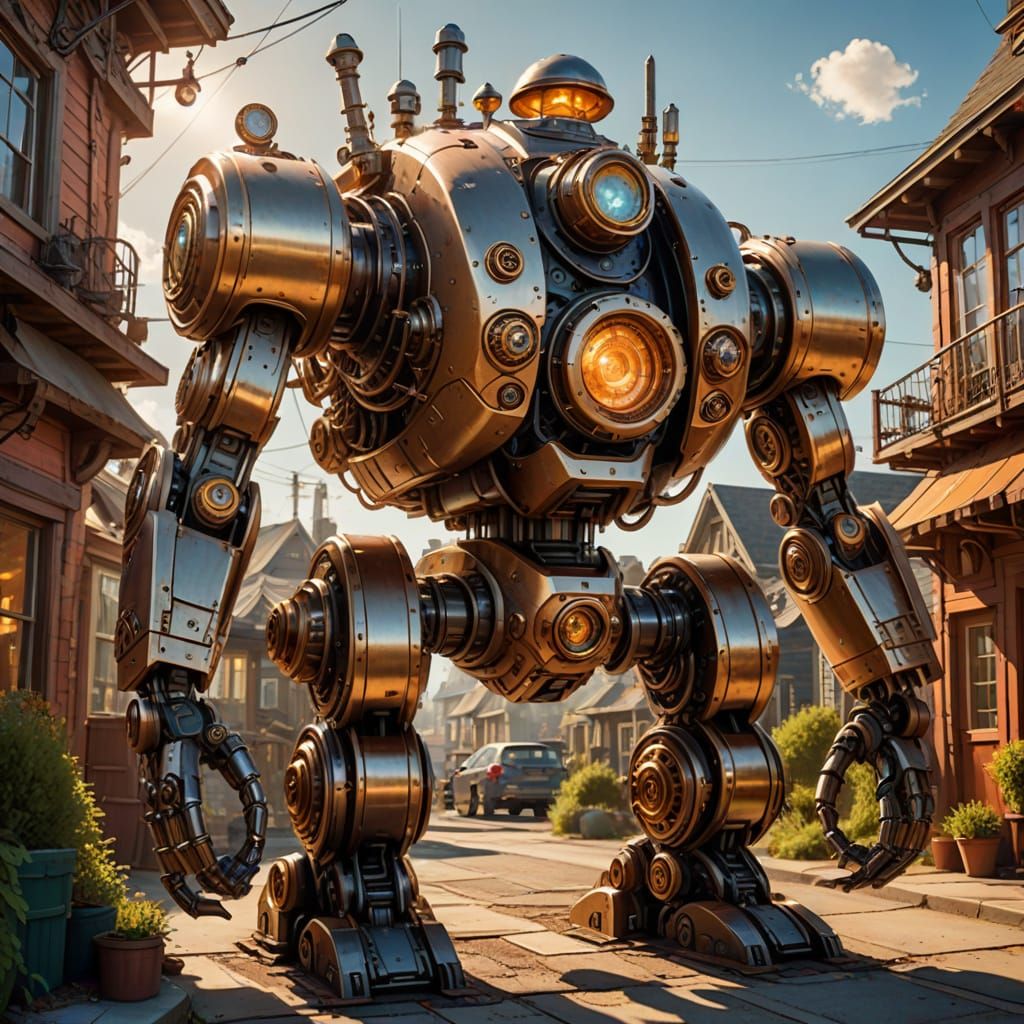 Steampunk Robot (out for a walk) - Steampunk Robot (out for ...