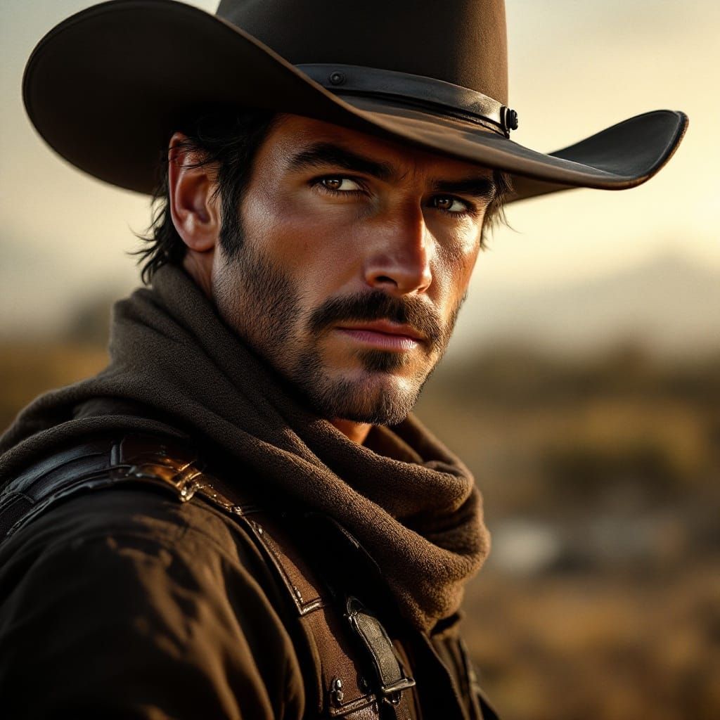 Texas Ranger - Epic Cowboy in a Dramatic Western Landscape