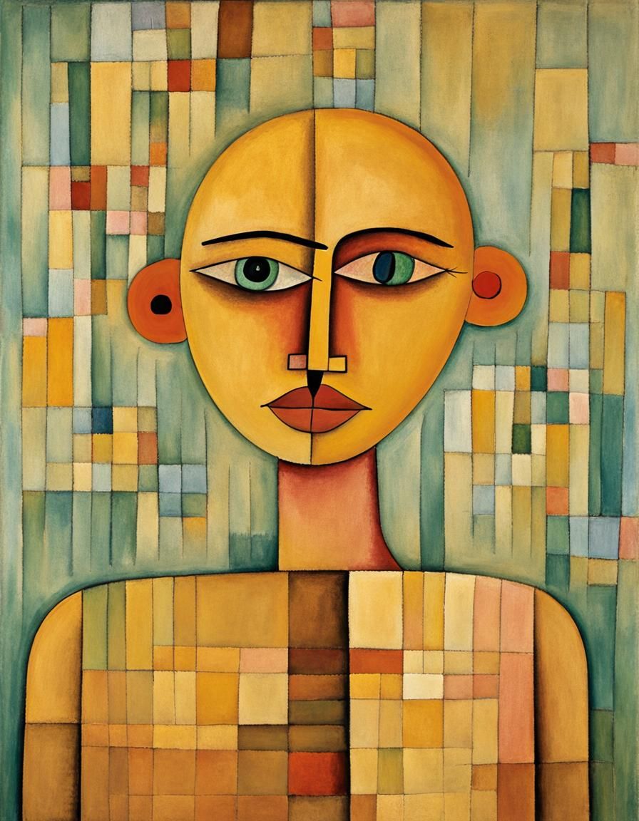 Portrait art inspired by Paul Klee - AI Generated Artwork - NightCafe ...