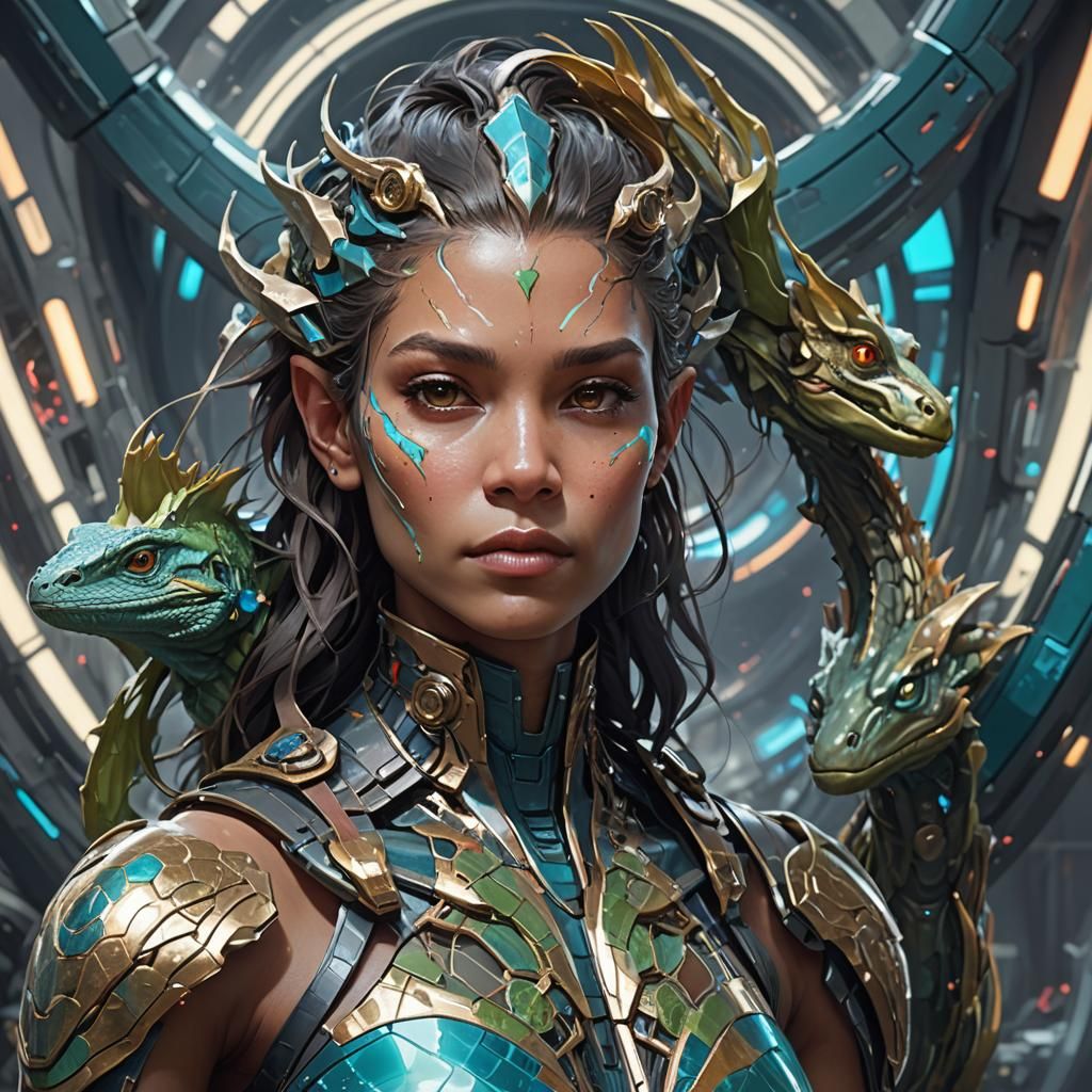 Lizard Queen - AI Generated Artwork - NightCafe Creator