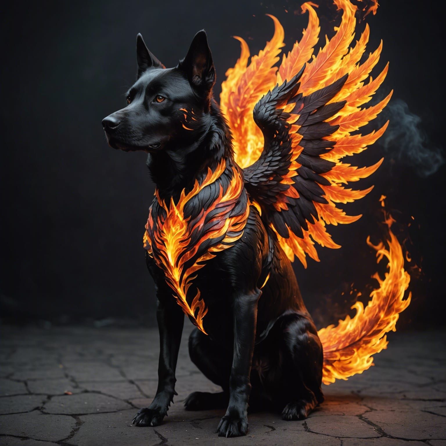Phoenix the rescue dog - AI Generated Artwork - NightCafe Creator