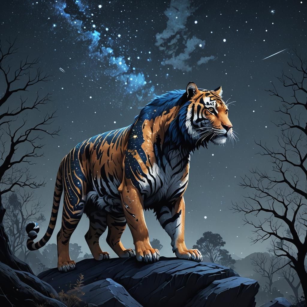 A night tiger - AI Generated Artwork - NightCafe Creator