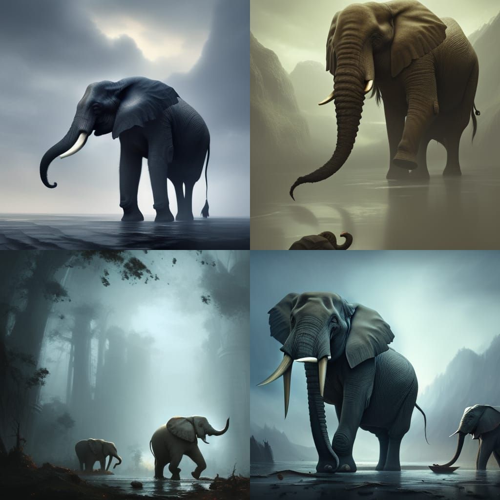 monster, elephant, horn, tusk, - AI Generated Artwork - NightCafe Creator
