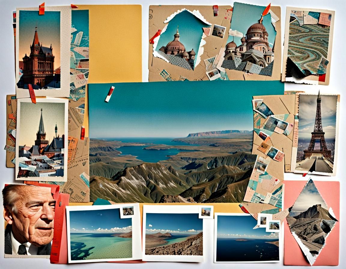 Postcards collage - AI Generated Artwork - NightCafe Creator