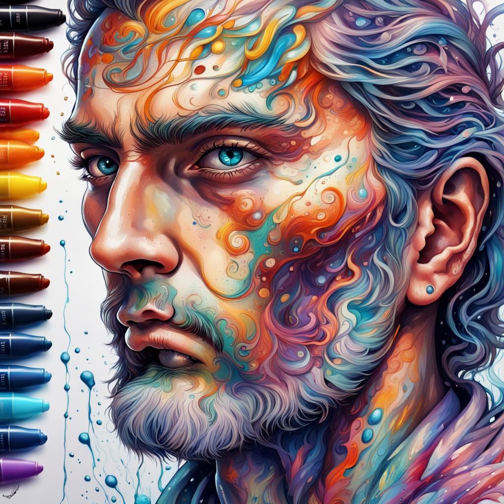 Marker Man - AI Generated Artwork - NightCafe Creator