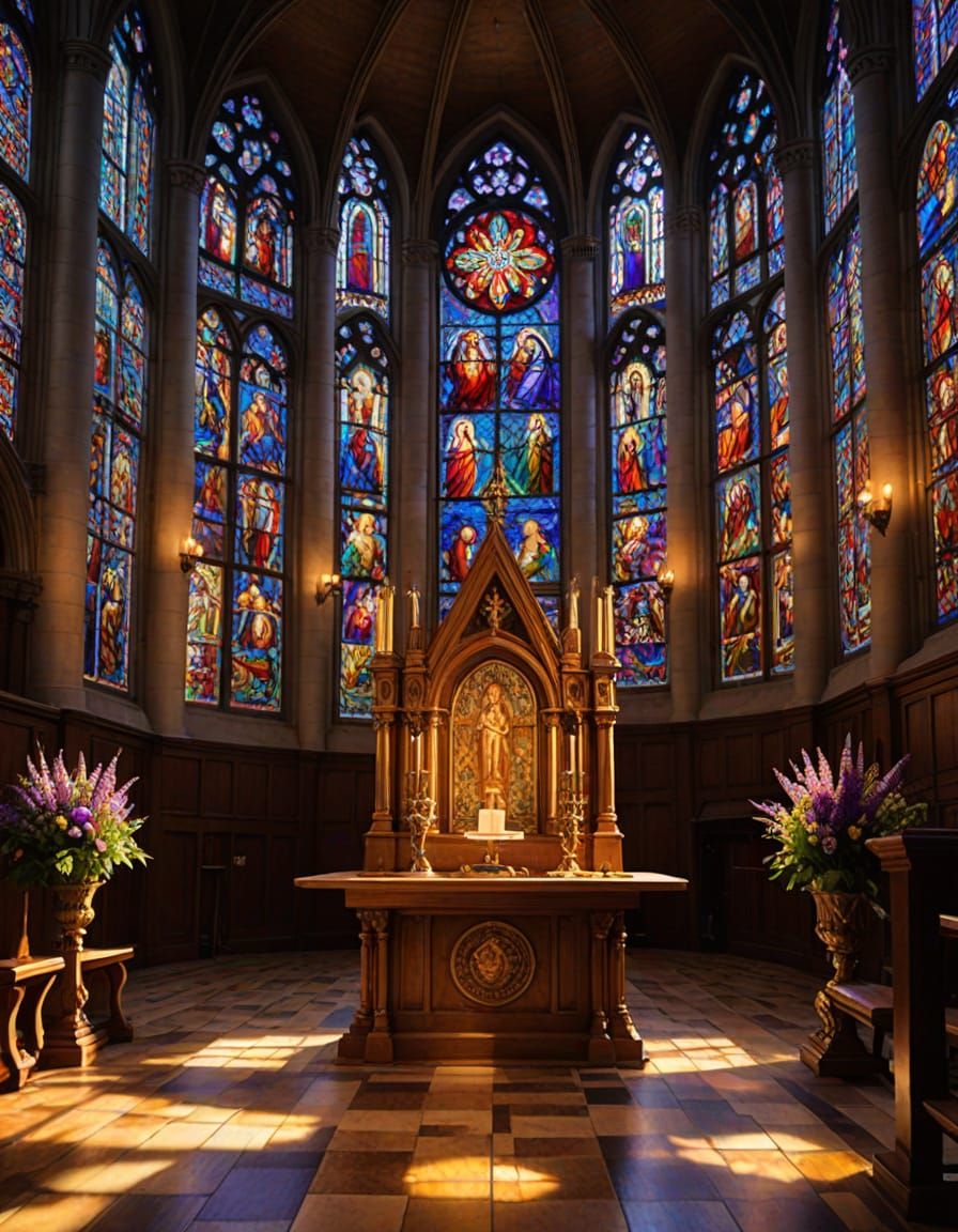 Basilica of the Sacred Heart University of Notre Dame, Norte dame Indiana altars within an ...