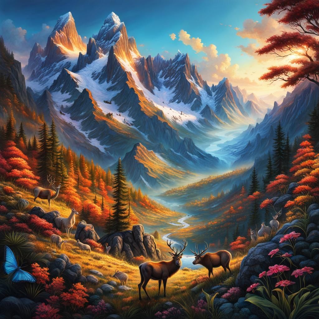 The valley is alive - AI Generated Artwork - NightCafe Creator