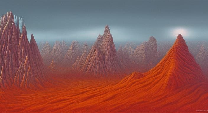 Boneslat Mountains in the Red Desert (ground view) - AI Generated ...