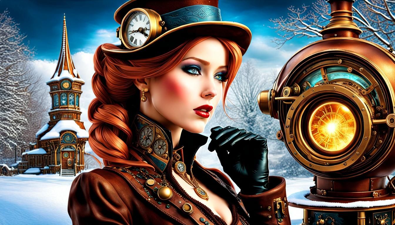 steampunk winter wonderland - AI Generated Artwork - NightCafe Creator