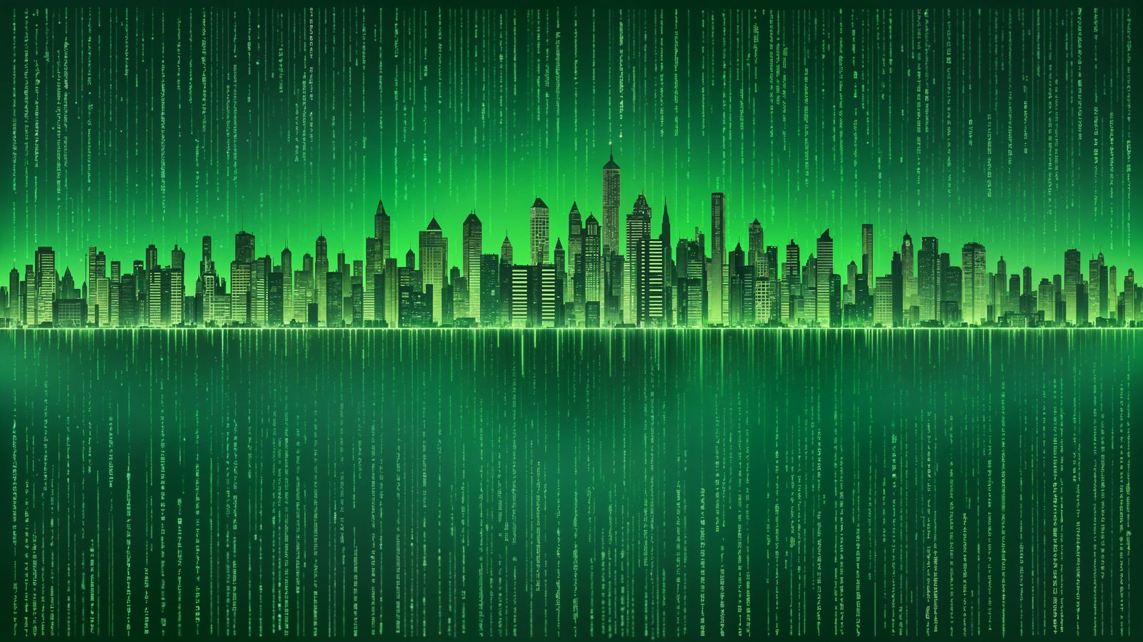 the matrix has you! - Retro-Futuristic ASCII Cityscape Unfol...