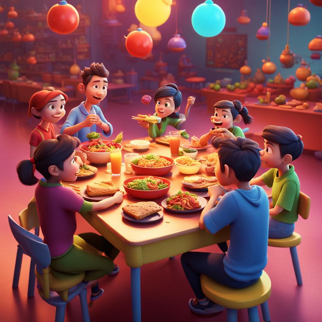 People eating - AI Generated Artwork - NightCafe Creator