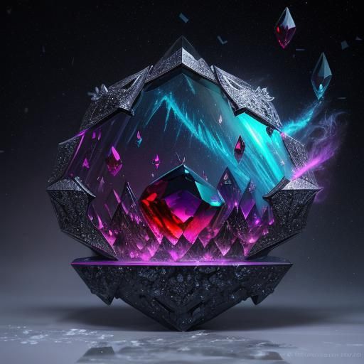 rubies-diamonds-abalone-freezing rain-hail-framed - AI Generated Artwork - NightCafe Creator