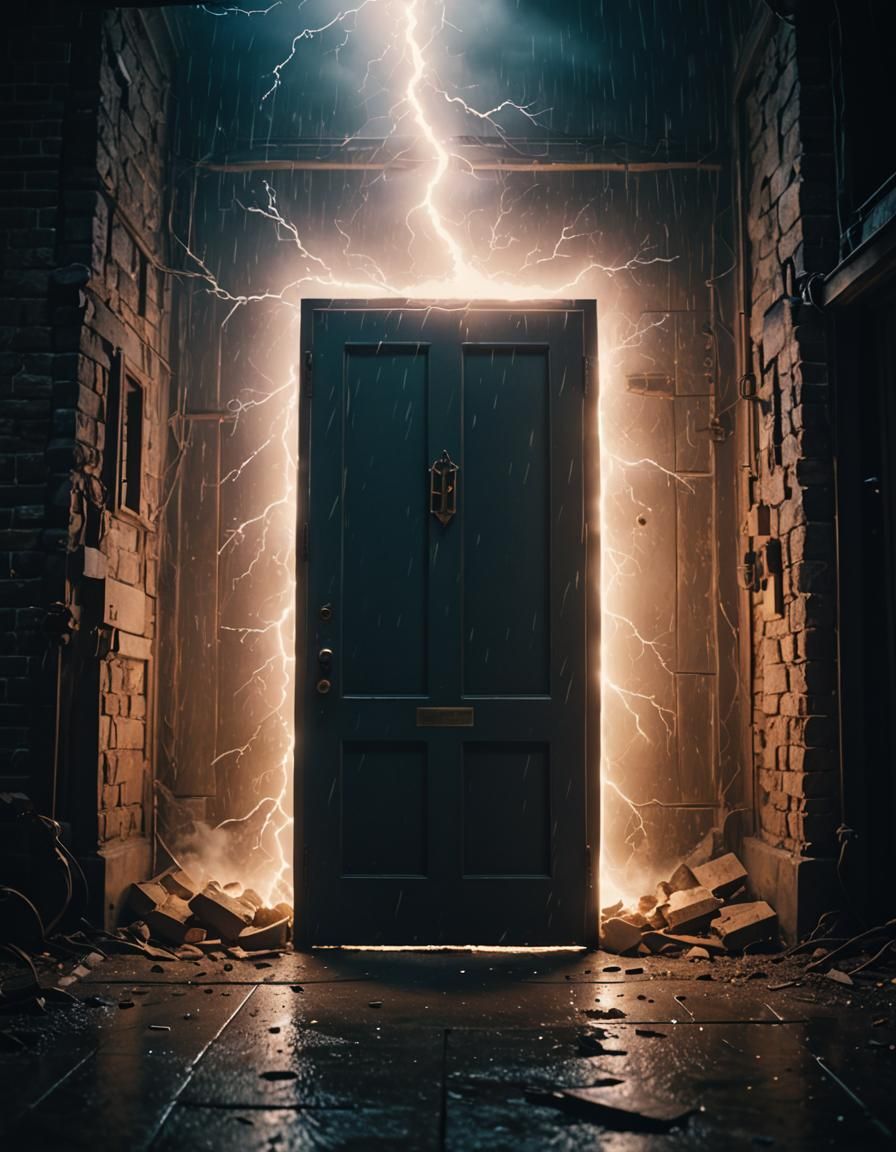 Sparking door - AI Generated Artwork - NightCafe Creator