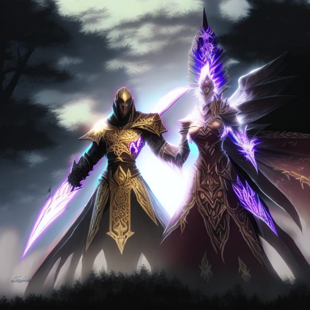 Wave of dark contrast feather armor or robe textures stay, enhance add ...