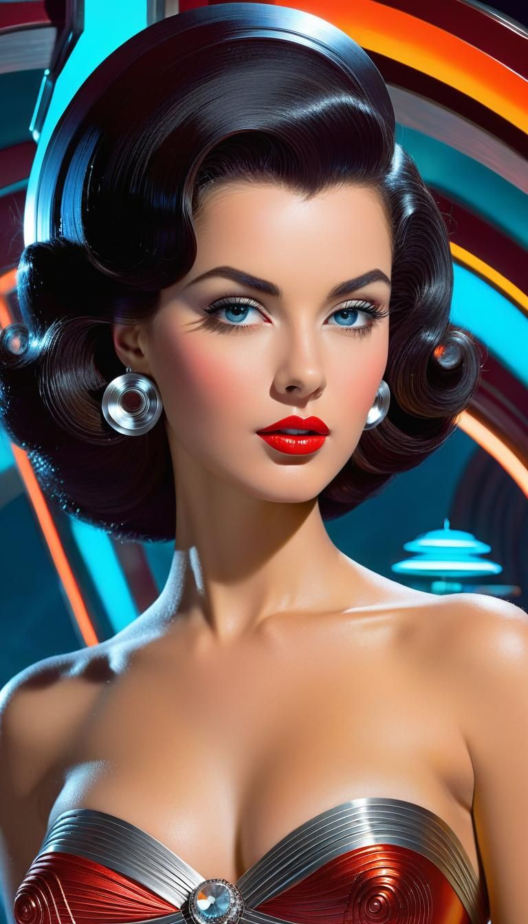 RetroFuture Portrait - AI Generated Artwork - NightCafe Creator