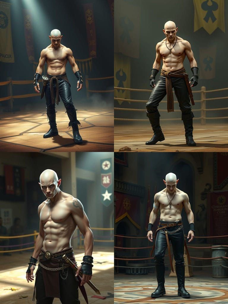 Feyd Rautha-Inspired Warrior in Leather Armor in a... - AI Art