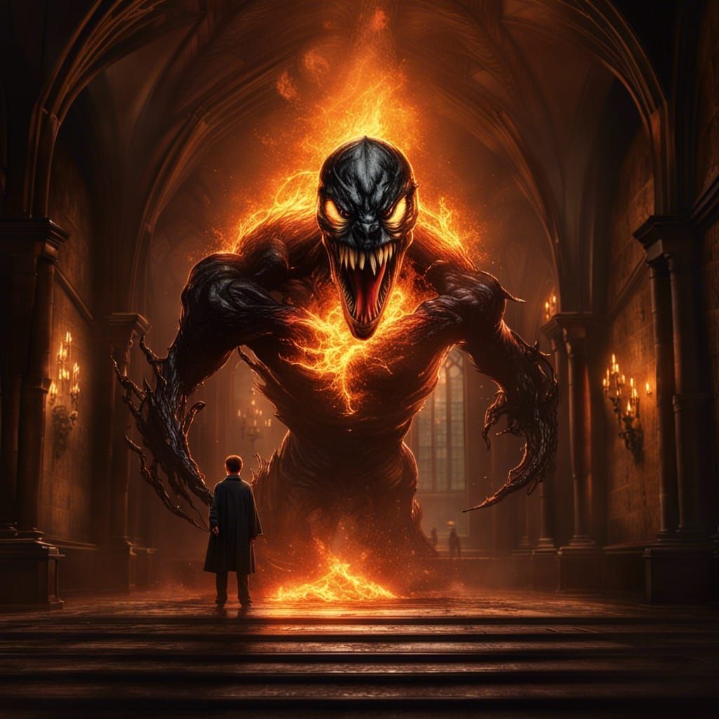 Venom attacks Hogwarts - AI Generated Artwork - NightCafe Creator