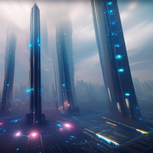 A 2 kilometer tall neofuturistic skyscraper - AI Generated Artwork ...