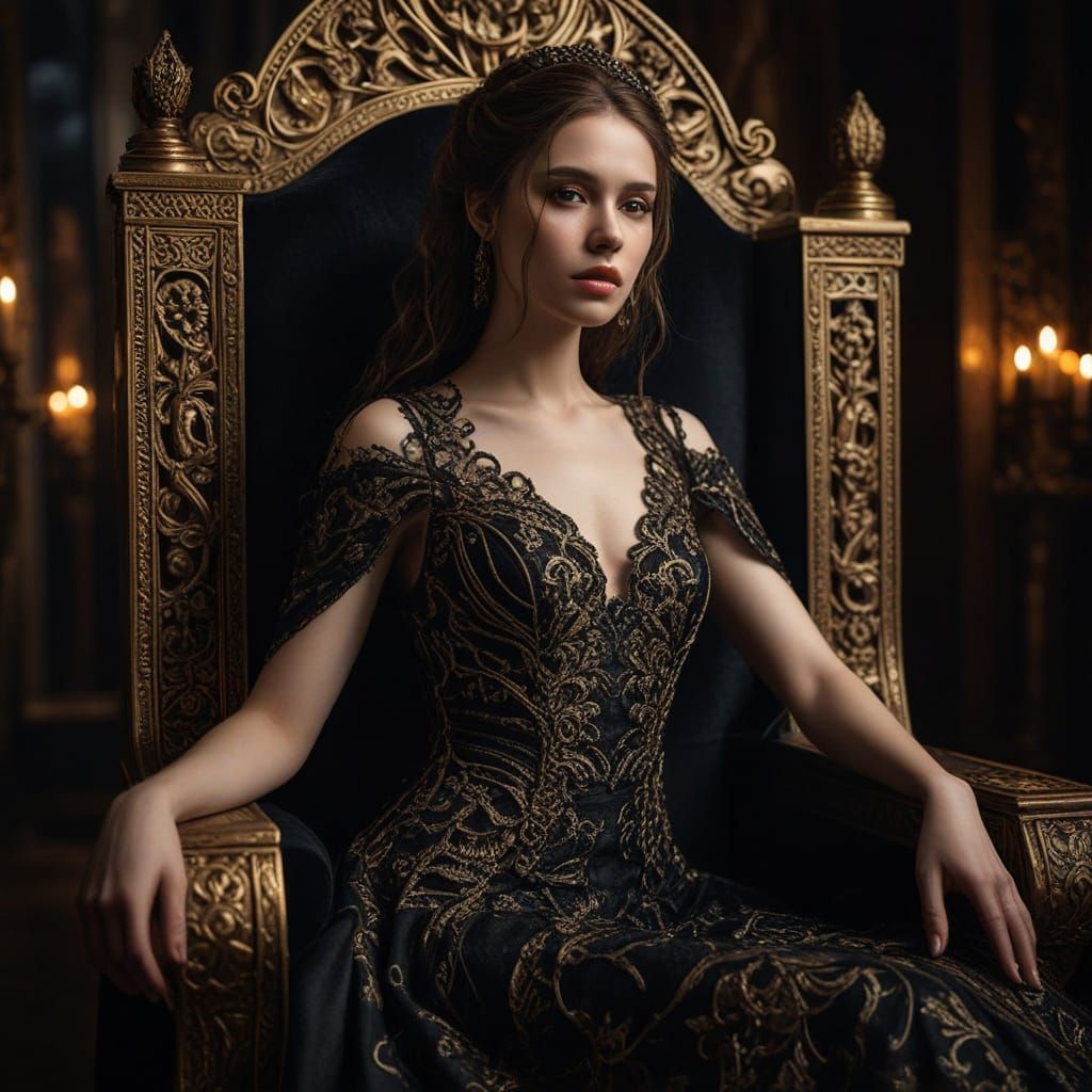 Vampire Queen in Dark Fantasy Splendor - AI Art