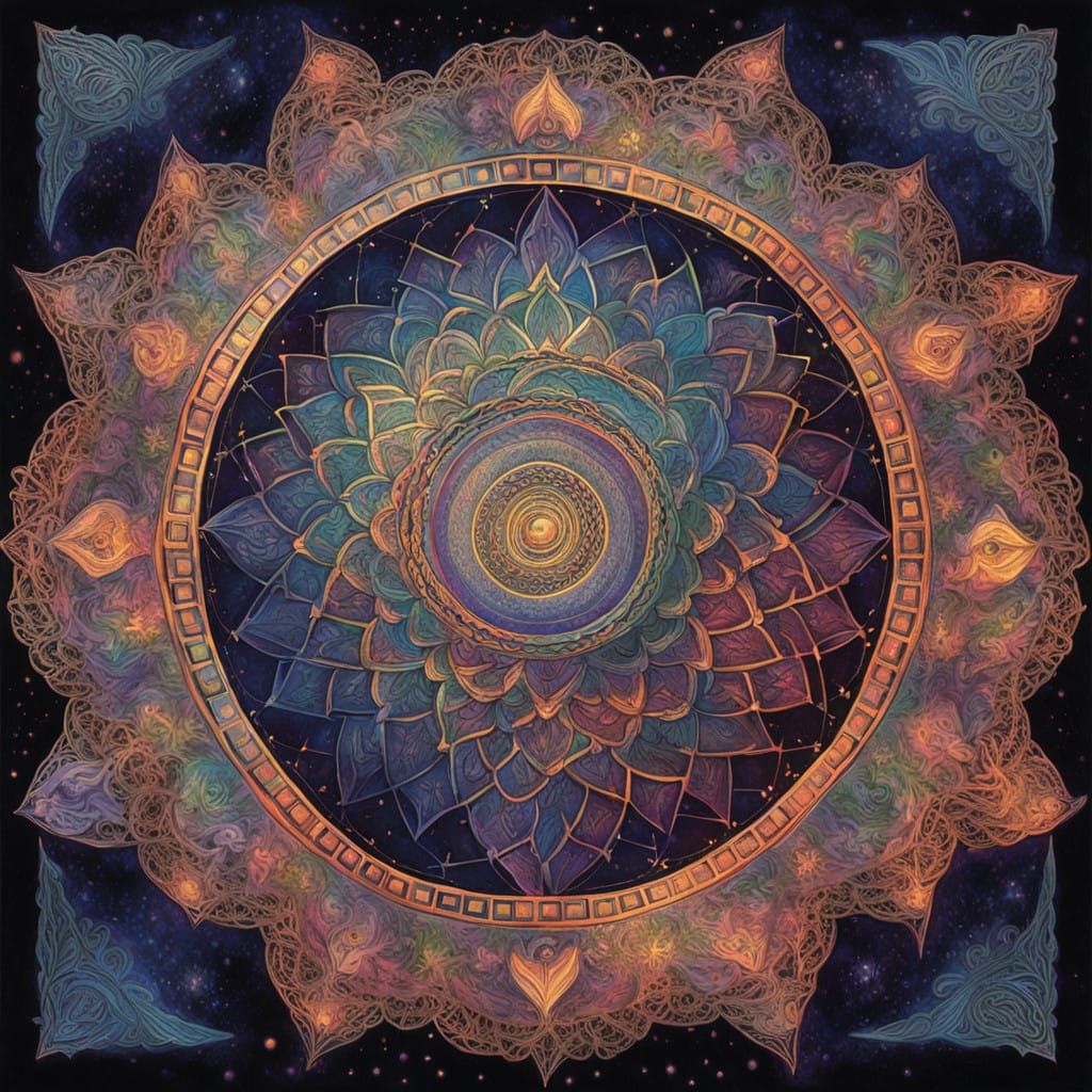 Interfaith Mandala - Interfaith Mandala in Vibrant, Hologra...