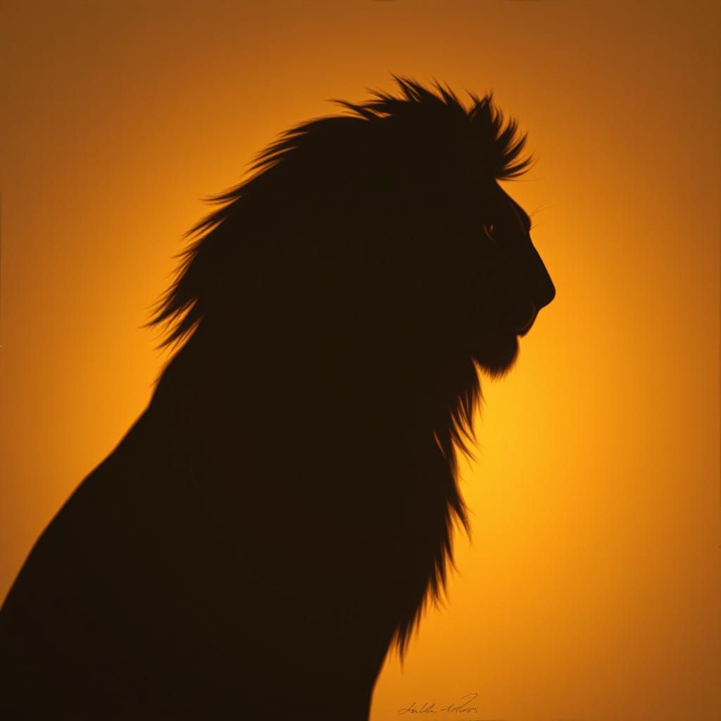 A cat’s shadow morphing into a lion, hinting at a hidden bravery.