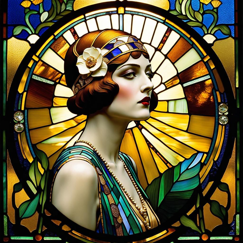 Flirty 1920t´ Flapper Girl - AI Generated Artwork - NightCafe Creator