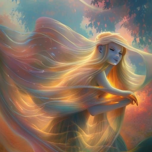 Adorable Specter, an adorable smiling translucent ghost wearing a ...