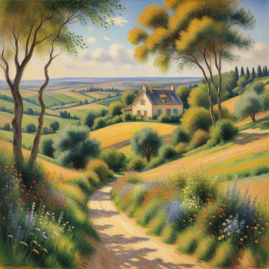French Countryside - Impressionist French Countryside Scene ...