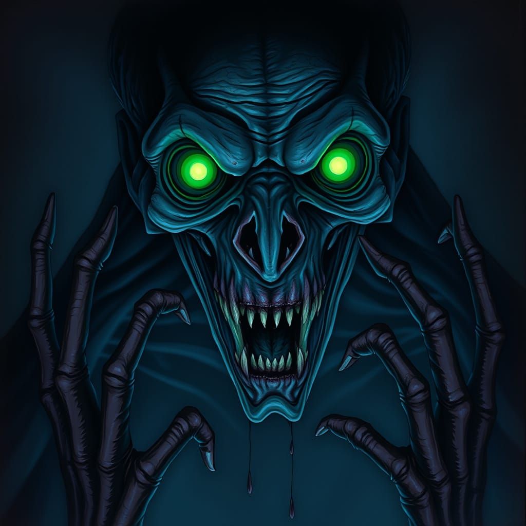 Grotesque Wendigo in Horrorcore Style - AI Art